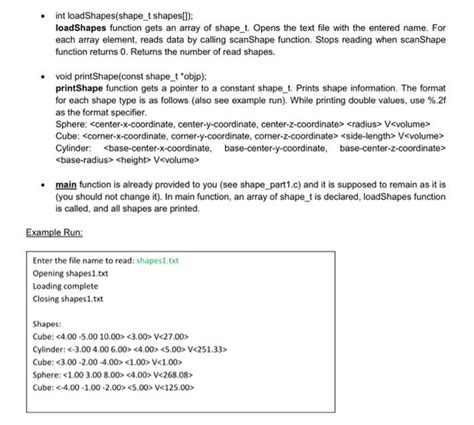 Solved Complete Shape Part C Program Which Keeps The List Chegg Com