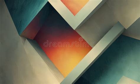 Geometric Pattern Intersecting Lines And Shapes In Shades Blue Orange And Gray Creates