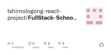 github tshimologong react project fullstack school template