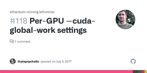Per Gpu Cuda Global Work Settings · Issue 118 · Ethereum Mining