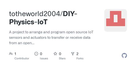 Github Totheworld2004diy Physics Iot A Project To Arrange And