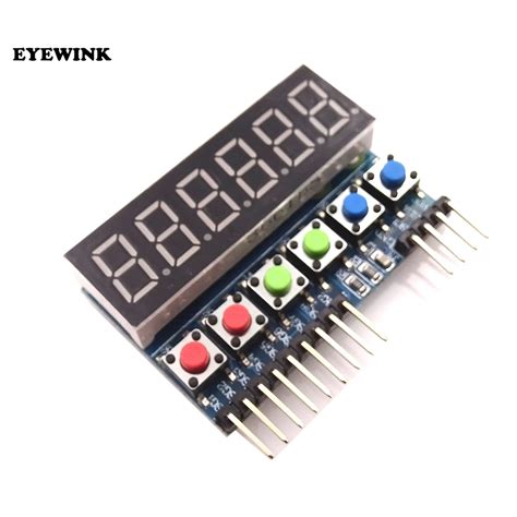 Tm1637 6 Bits Tube Led Display Key Scan Module Dc 33v 5v Digital Iic