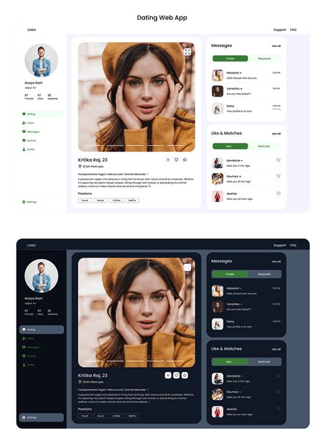 Dating Web App Ui Behance