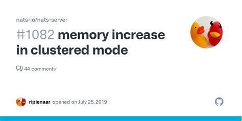 Memory Increase In Clustered Mode · Issue 1082 · Nats Ionats Server