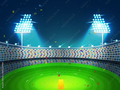 Cricket Stadium Light Vector At Celeste Fillmore Blog