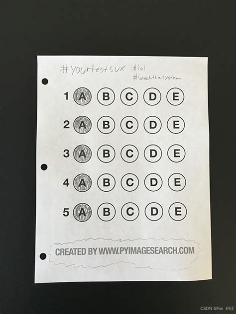 《opencv》——实例：答题卡识别答题卡答案遍历的步骤opencv Csdn博客