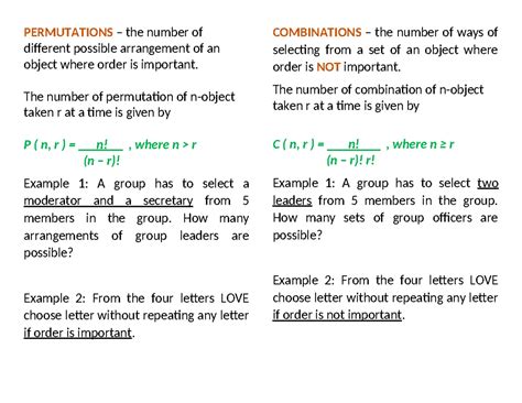 Permutation And Combination PERMUTATIONS The Number Of Different Possible Arrangement Of An