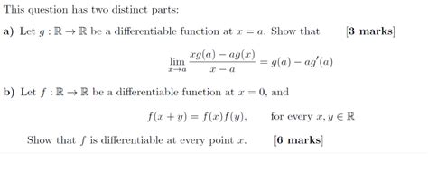 Solved This Question Has Two Distinct Parts A Let G RR Be Chegg
