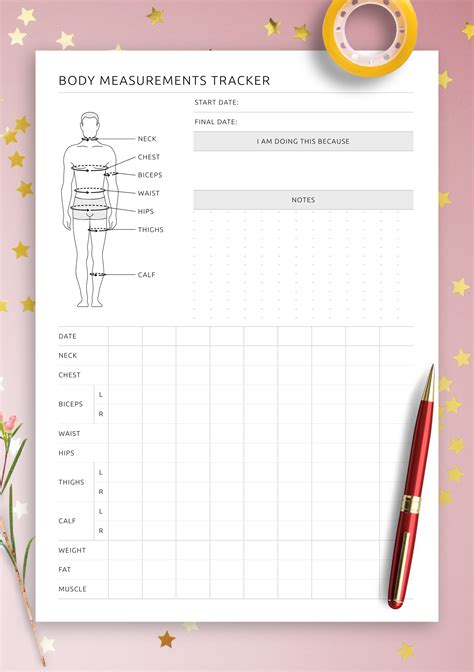 Body Measurement Tracker Printable Printable Free Templates