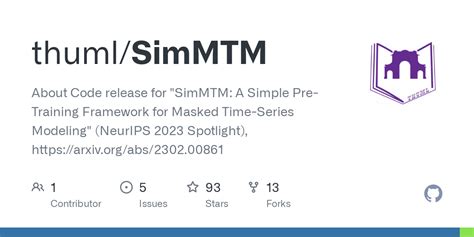 Github Thuml Simmtm About Code Release For Simmtm A Simple Pre Training Framework For