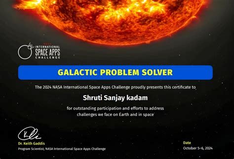 Shruti Kadam On Linkedin Nasa Nasa Spaceapps Nasa Innovation Hackathon Globalcollaboration