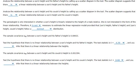 Solved Is There A Linear Relationship Between A Males Adult Chegg Com