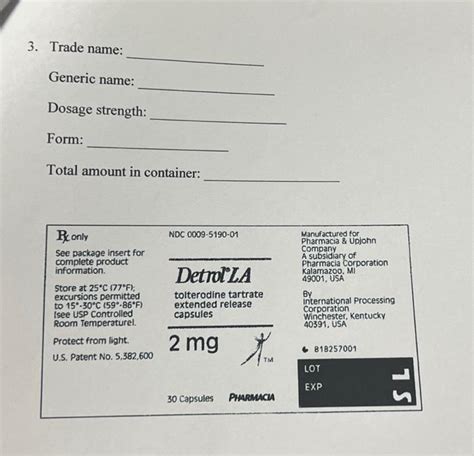 Solved 3 Trade Name Generic Name Dosage Strength Form