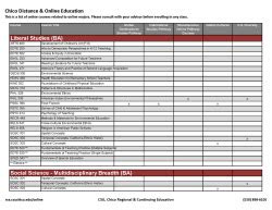 Online And Distance Education Schedule Chico State Professional