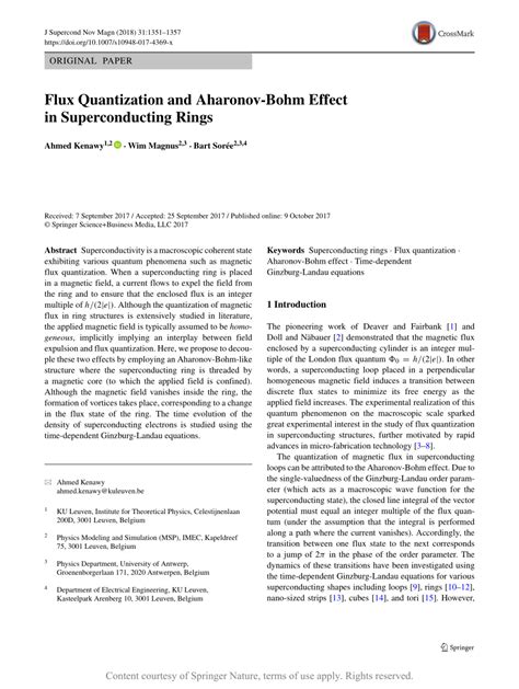 Flux Quantization And Aharonov Bohm Effect In Superconducting Rings