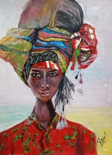 Slika Devojka Iz Afrike Autor Isidora Sarić Akrilik Na Papiru
