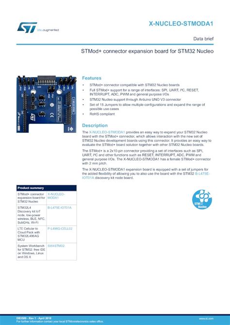 PDF STMod Connector Expansion Board For STM32 Nucleo 1 Schematic Diagrams Figure 2 X
