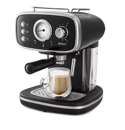 Кофеварка рожковая Kitfort Kt 736 с аналоговым круглым термометром на панели управления