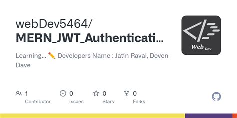 Github Webdev5464 Mern Jwt Authentication Learning ️