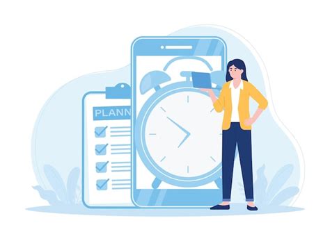 Premium Vector Timing And Project Scheduling Concept Flat Illustration