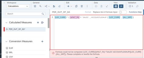 Solved Using A Dimension In A Calculation Measure Formul Sap