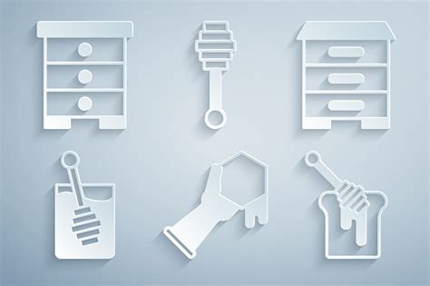 벌집과 손 꿀벌 디퍼 스틱 꿀 아이콘을 위한 하이브를 설정합니다 벡터 0명에 대한 스톡 벡터 아트 및 기타 이미지 0명 3차원 형태 건강관리와 의술 Istock