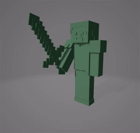 Minecraft Steve Statue Blueprint