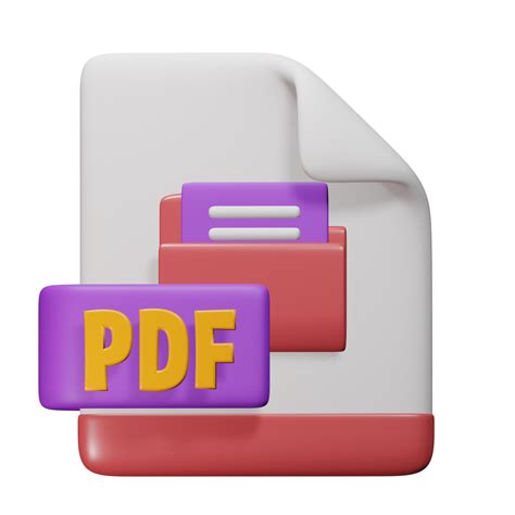 Pdf File 3d Render Cute Icon Illustration Folder File Format 24485812 Png