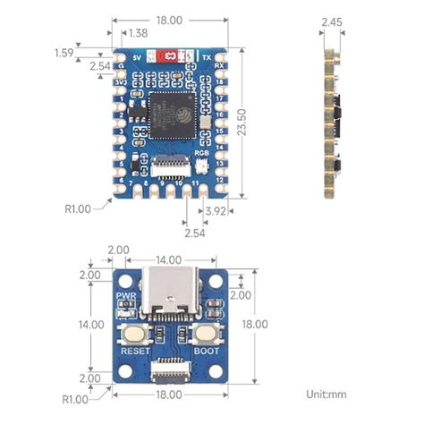 Esp32 S3 Tiny Udviklingskort Bluetooth Le24 Ghz Wi Fi Baseret På Esp32 S3fh4r2 Esp32 S3 Mini