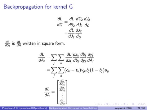 Convolutional Neural Network Backpropagation Derivation Ppt