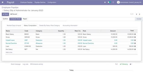 Odoo Payslip Creating Salary Rules In Odoo16 Payslip