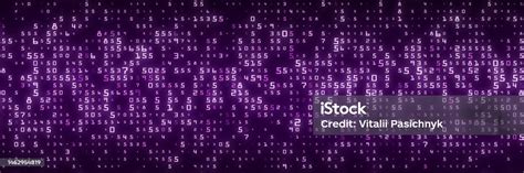 디지털 배경 보라색 매트릭스입니다 코딩 또는 해킹 개념 추상 데이터 개념입니다 3d 렌더링 3차원 형태에 대한 스톡 사진 및