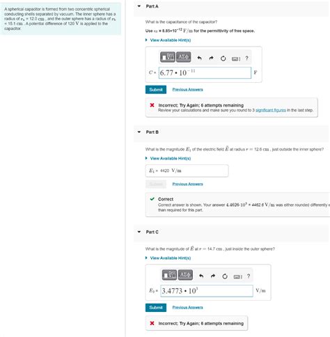 Solved A Spherical Capacitor Is Formed From Two Concentric