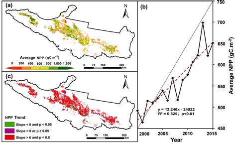 A Spatial Distribution Of Average Annual Npp In The Farmland