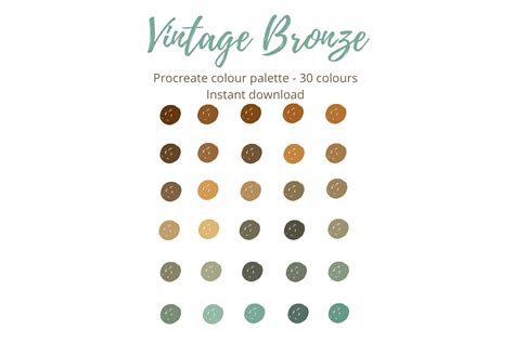 Procreate Vintage Bronze Colour Palette Swatch By Mini Trezò Design Thehungryjpeg