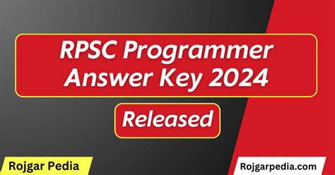 Rpsc Programmer Answer Key 2024