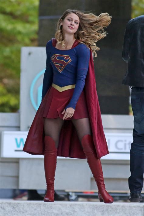 Melissa Benoist Supergirl Set In Vancouver 09 12 2016