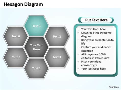 Ppt Hexagon Shapes Diagram Editable Powerpoint Certificate Templates