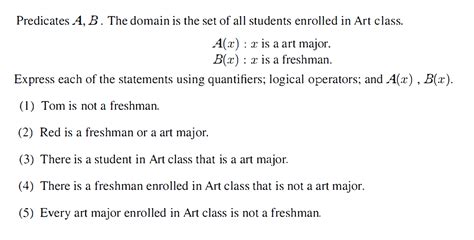 Solved Predicates A B The Domain Is The Set Of All Chegg Com