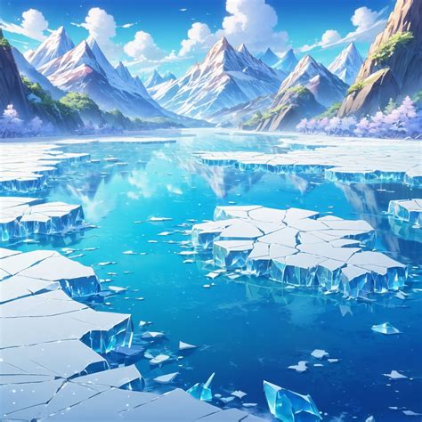 Frozen Lake Scene With Cracking Ice Stable Diffusion Online