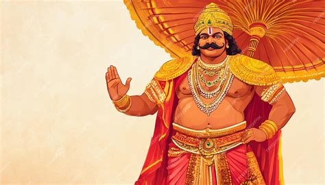Maveli Illustration Of King Mahabali In Onam Festival Of Kerala Kerala