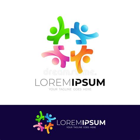 Unity Logo Template People Care Design Social Community Icon Stock Vector Illustration Of