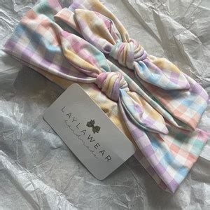 Knotted Bow On Nylon Headband Set Etsy
