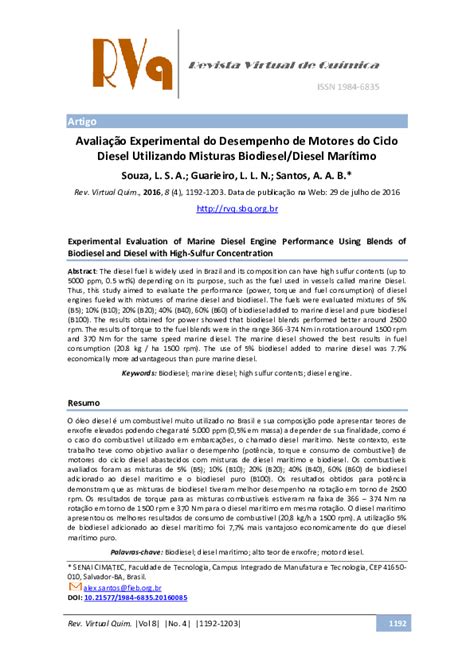 Pdf Experimental Evaluation Of Marine Diesel Engine Performance Using