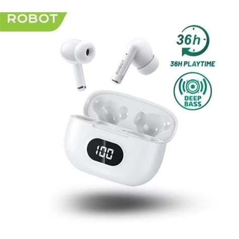 Jual Handsfree Headset Bluetooth Original Robot TWS Airbuds T BT LED Digital Display