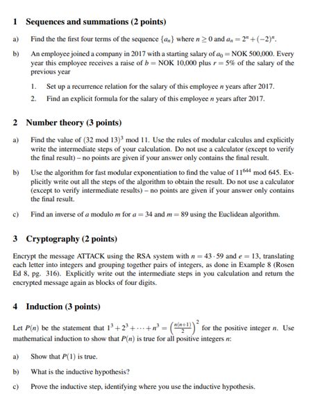 Solved 1 Sequences And Summations 2 Points A Find The The