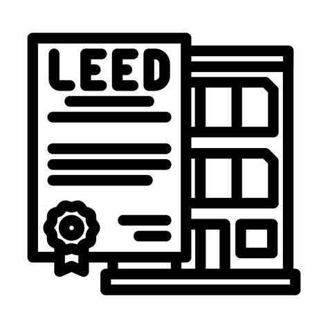 Leed Certification Green Building Line Icon Illustration 52023593
