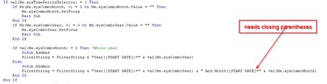 MS Access FilterOn Error Solution