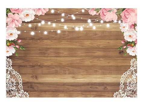 Floral Rustic Wood Background