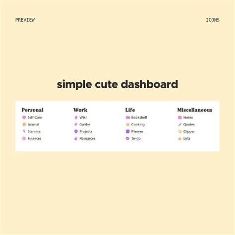 20 Bold Colors Minimalist Notion Dashboard Icons